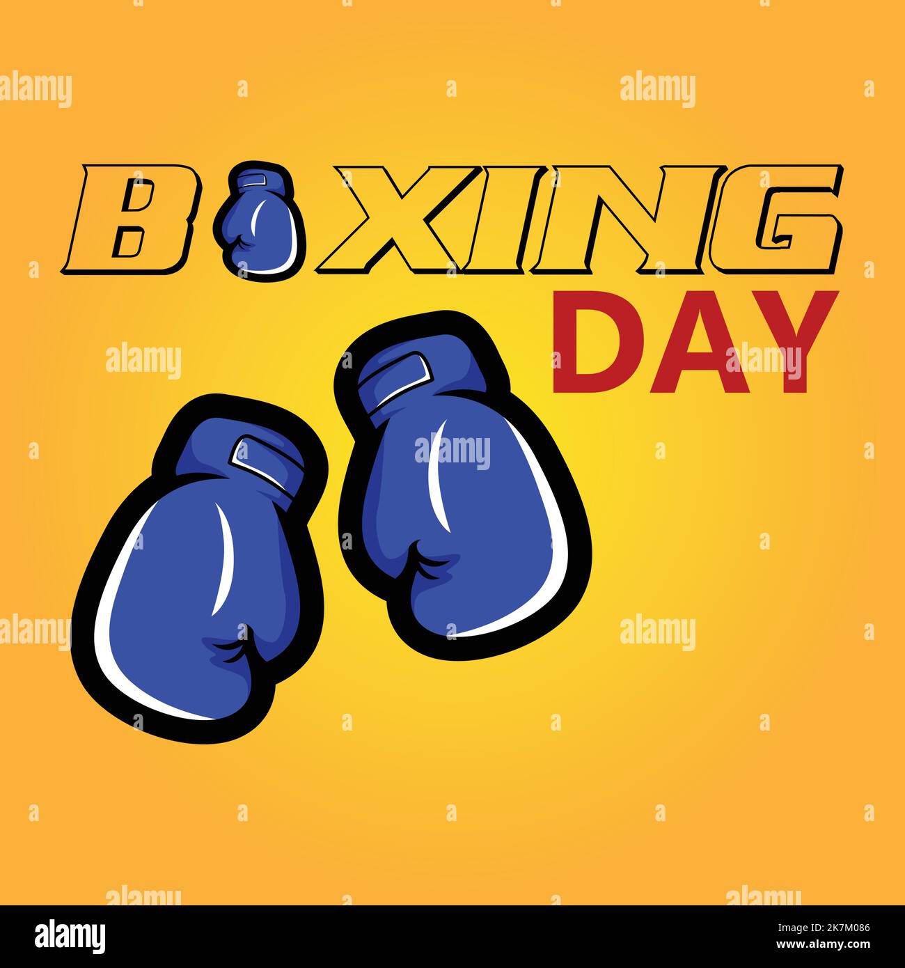 boxing day typography with boxing gloves vector illustration Stock ...