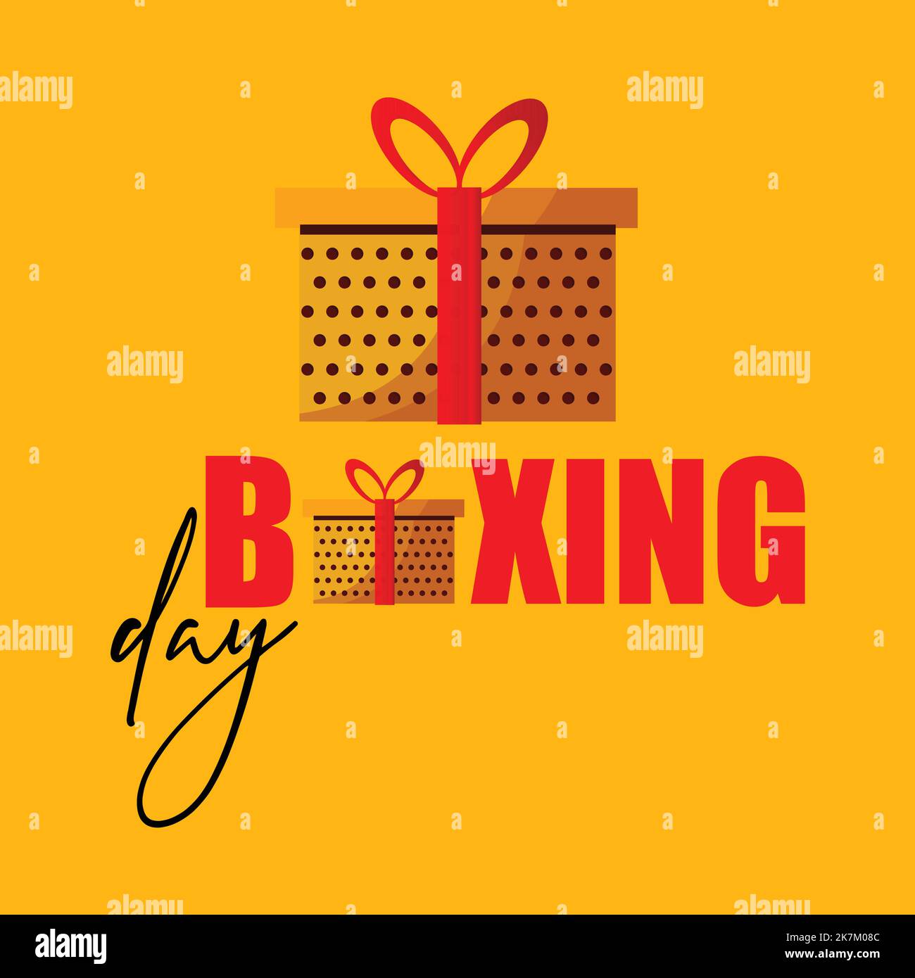 boxing day creative typography with gift box vector illustration Stock ...