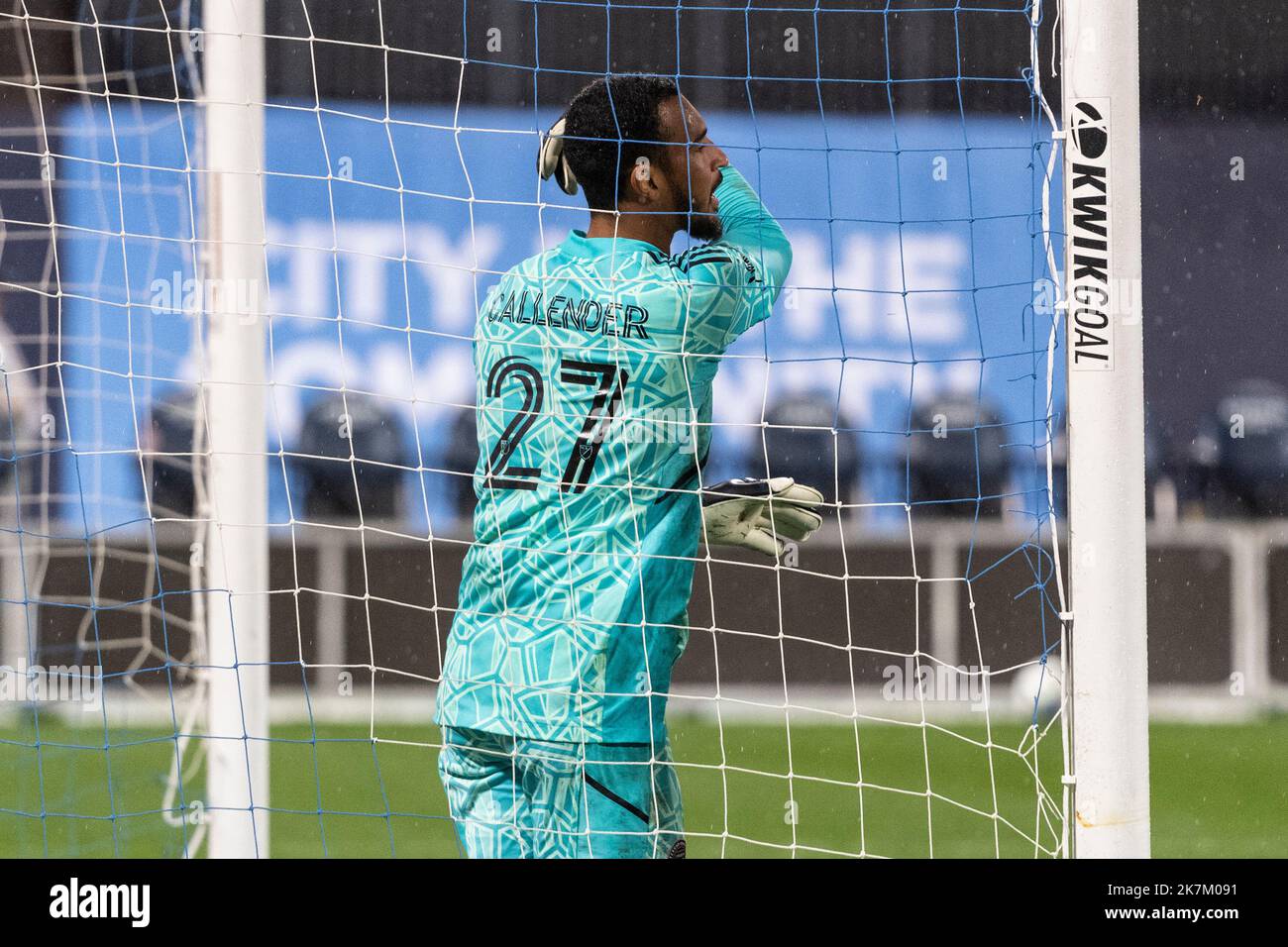 Goalkeeper Drake Callender (27) of Miami reacts after allowing goal ...