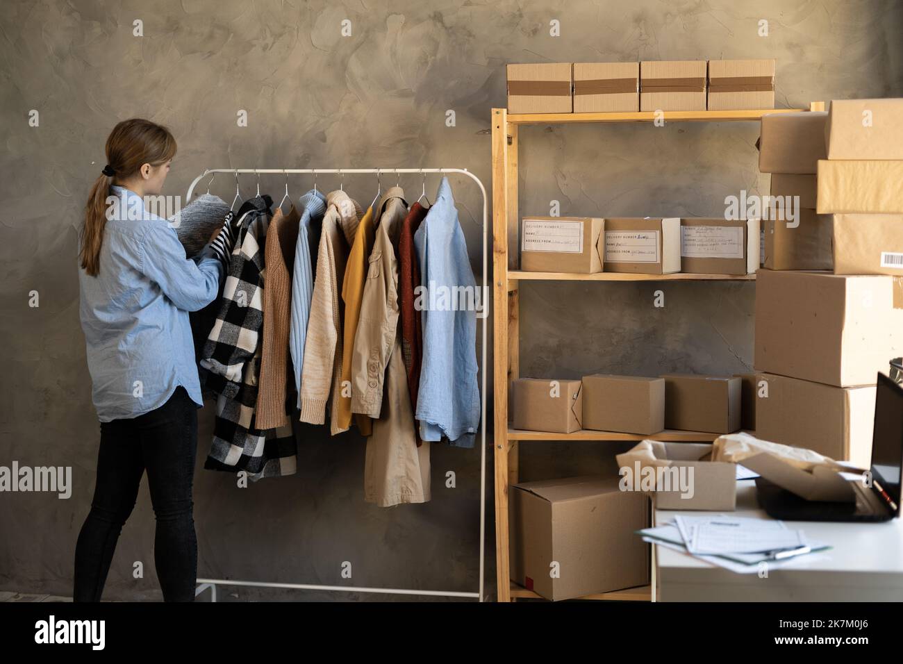 Woman sorting home hi-res stock photography and images - Alamy