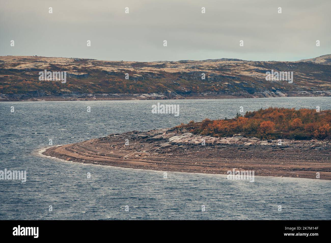 Tundra landscapes above Arctic circle in autumn season. Beautiful ...