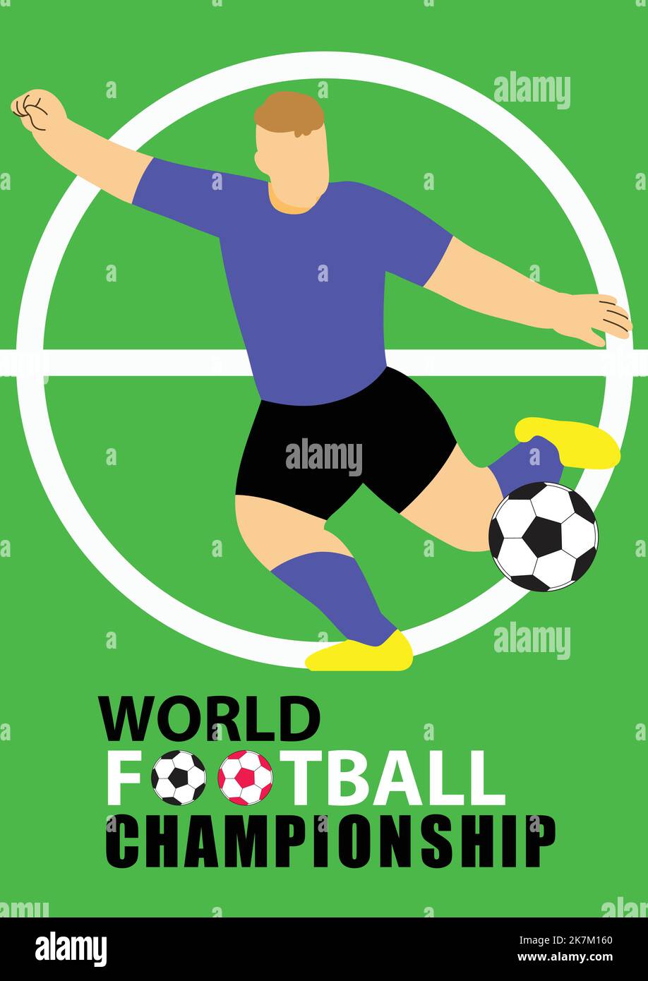player character kick the classic ball. With world football ...
