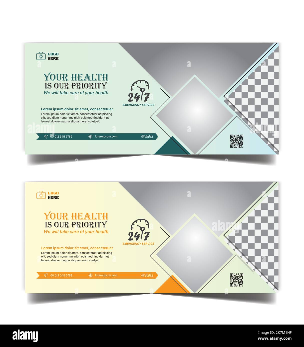 Medical Cover Design Template With 2 Set, Modern Social Media Profile ...