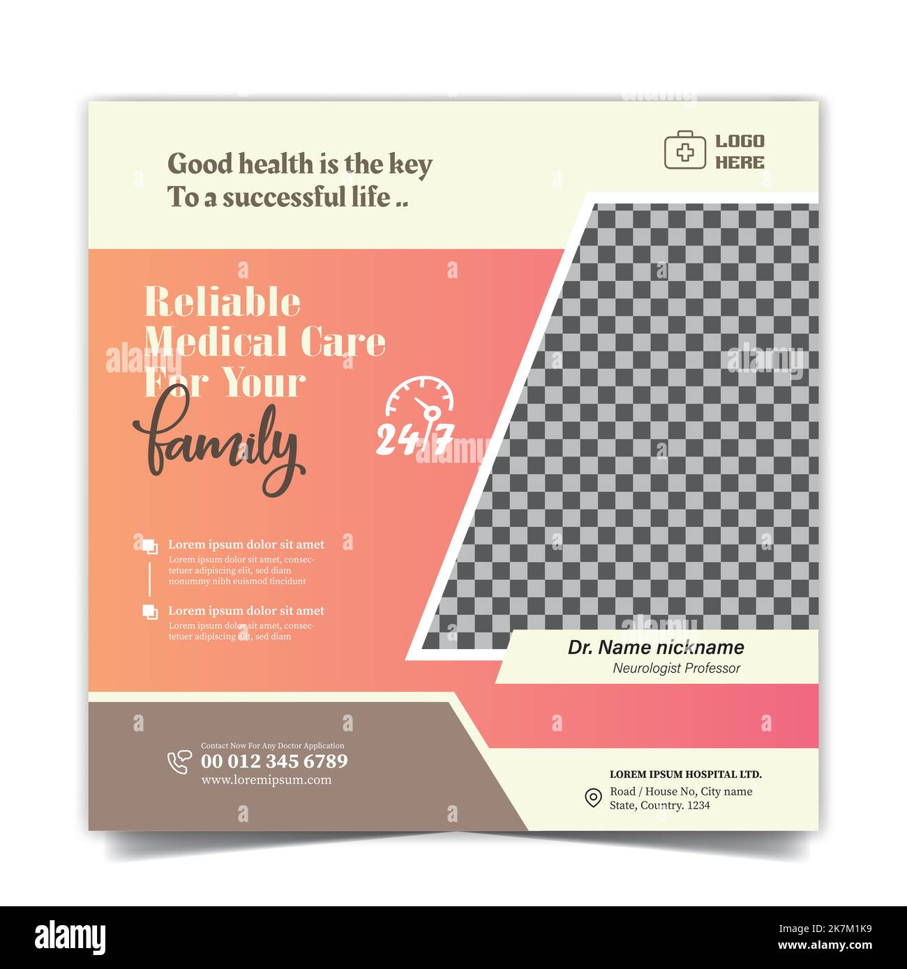 Medical social media post template health banner template for social ...