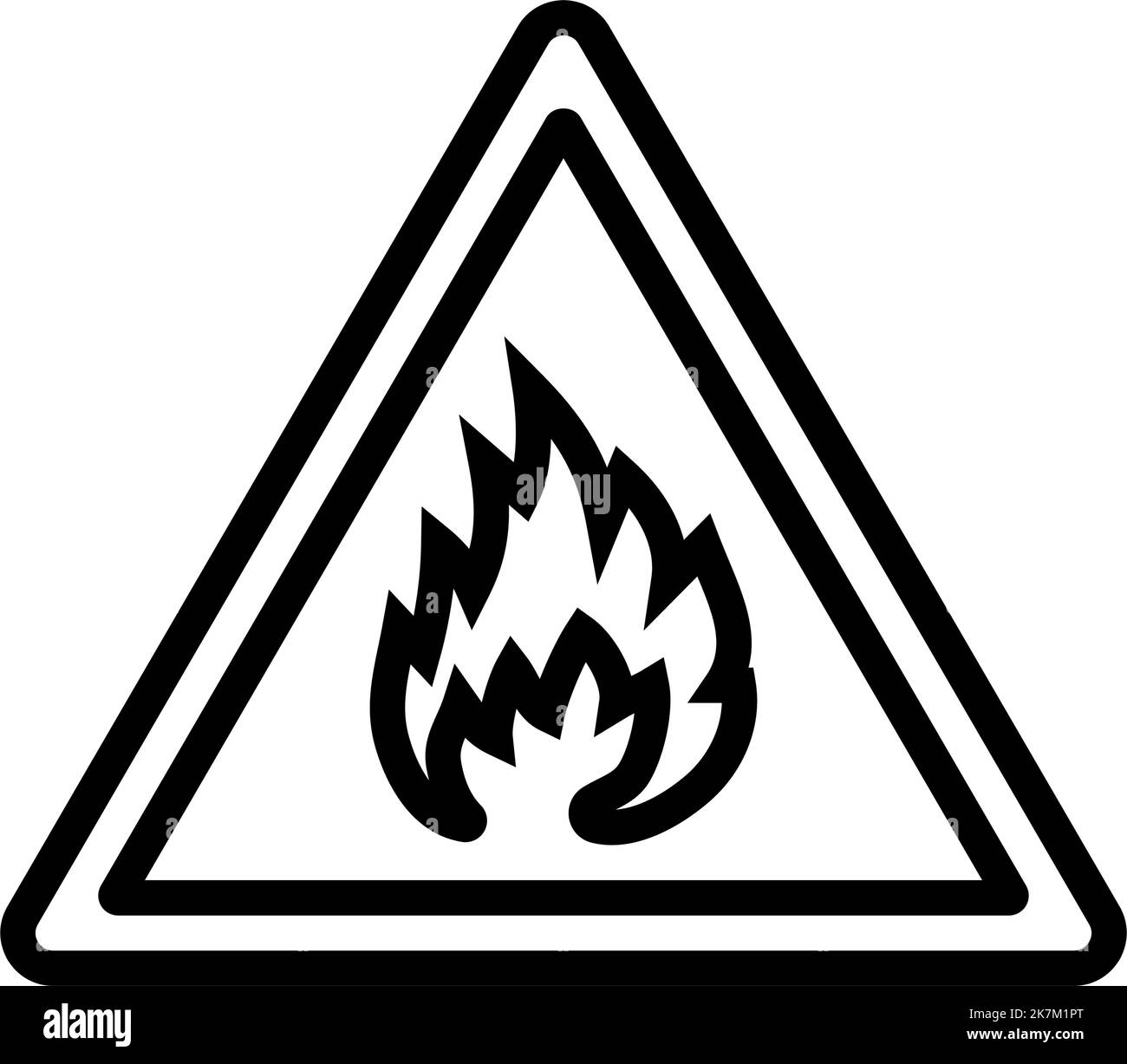 warning fire line icon vector illustration Stock Vector Image & Art - Alamy