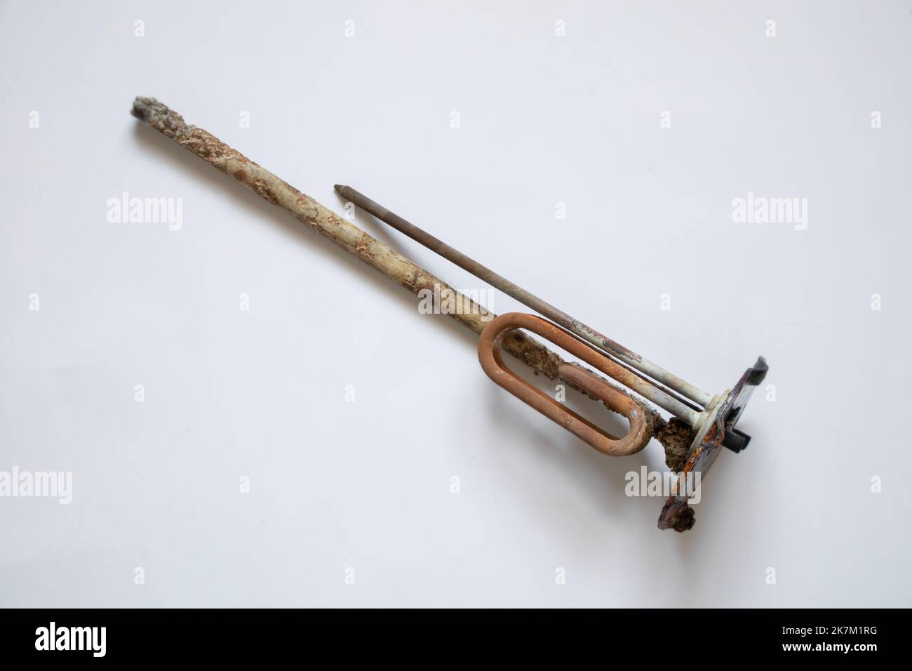 heating ten from a water heater after 8 years of operation broken on a ...