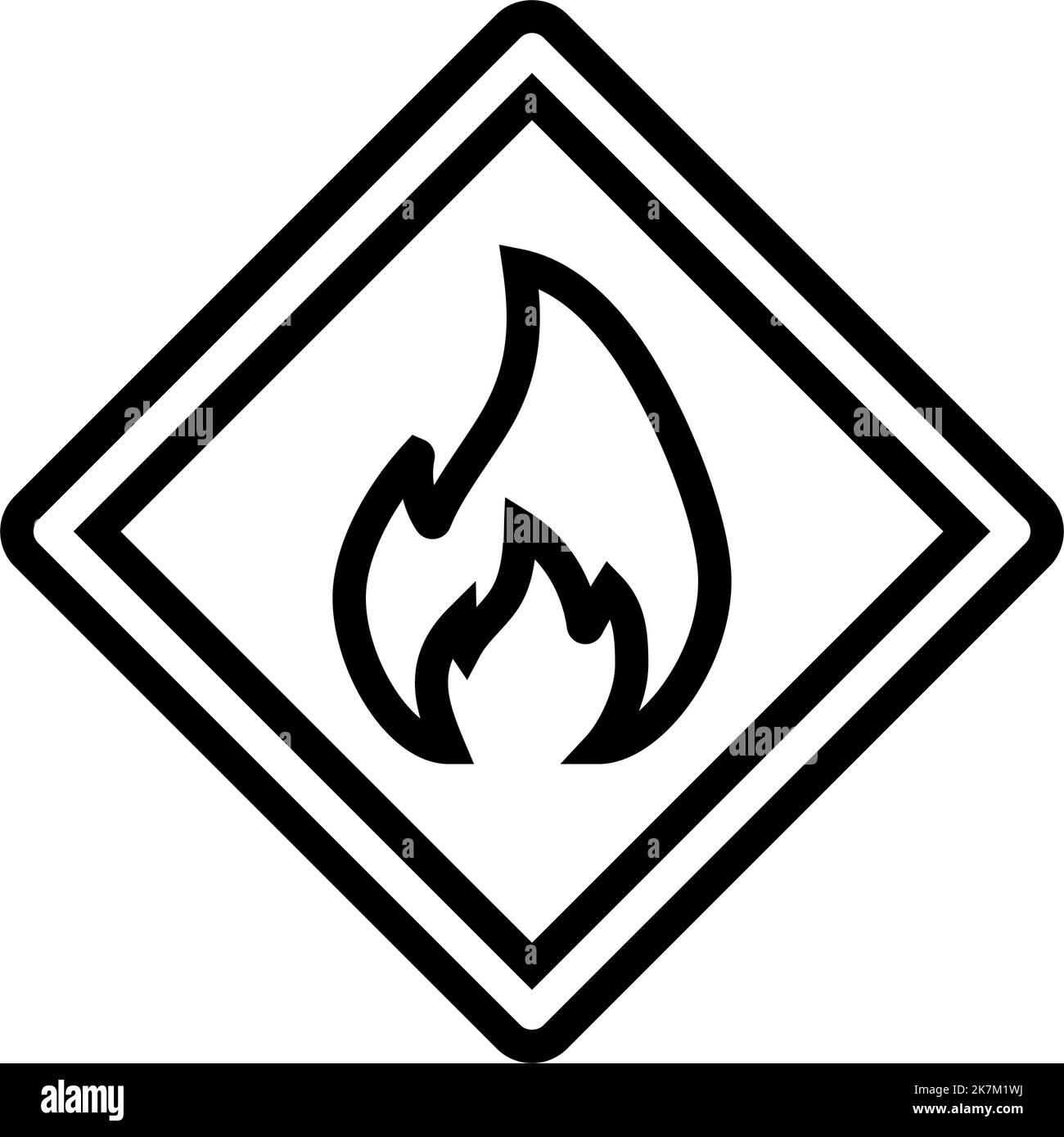 danger fire line icon vector illustration Stock Vector Image & Art - Alamy