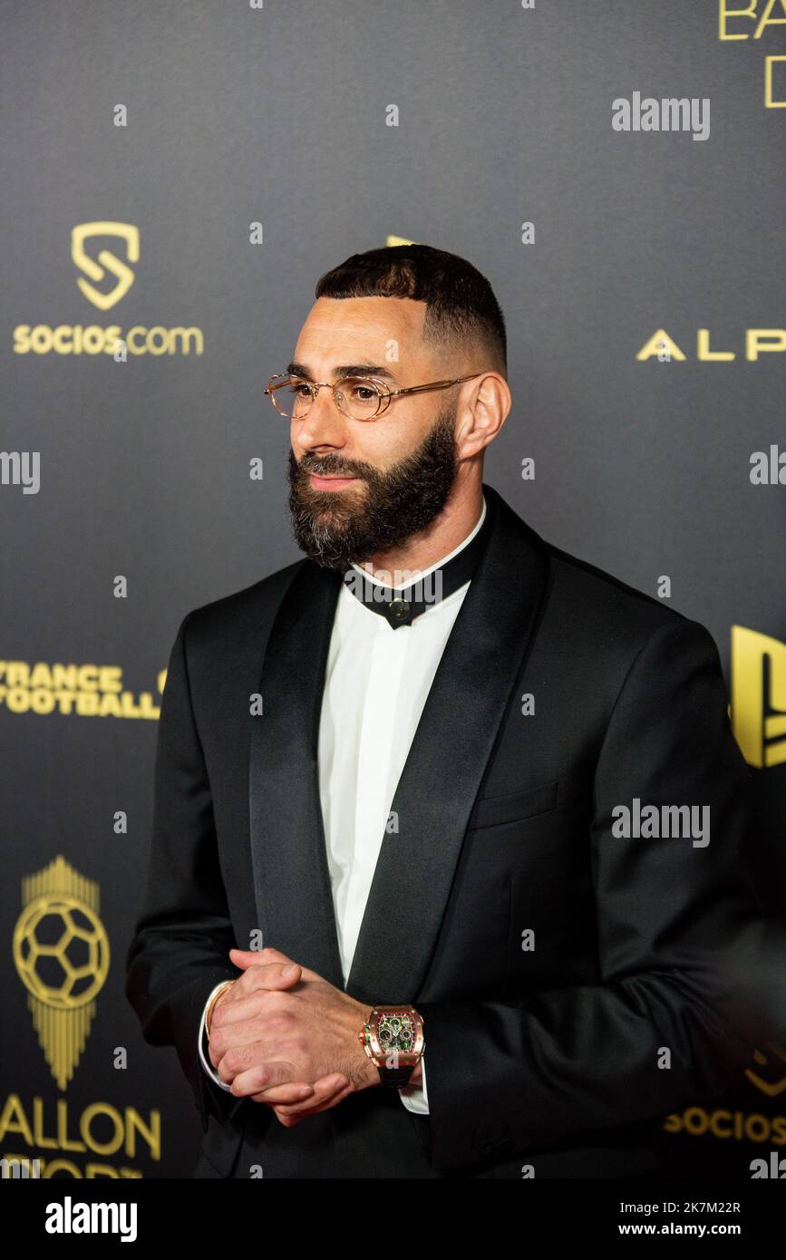 Karim Benzema during the red carpet ceremony of the Ballon d'Or (Golden ...