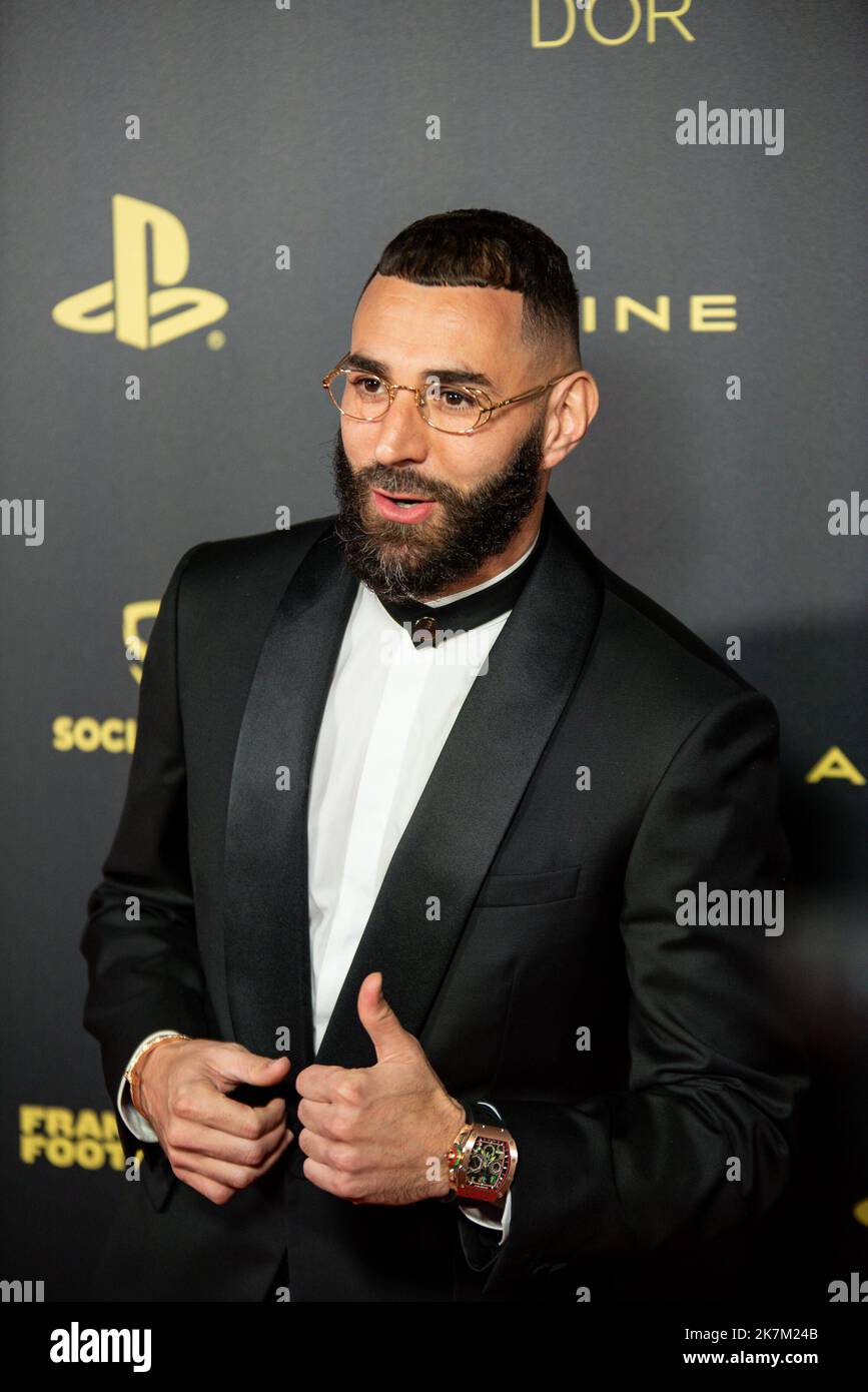 Karim Benzema during the red carpet ceremony of the Ballon d'Or (Golden ...