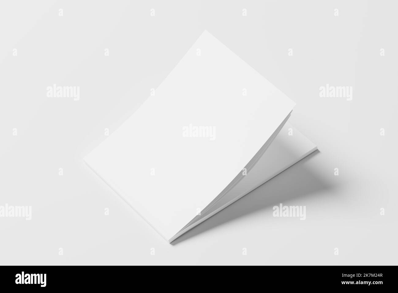 A4 Landscape Horizontal Magazine Brochure 3D Rendering White Blank ...