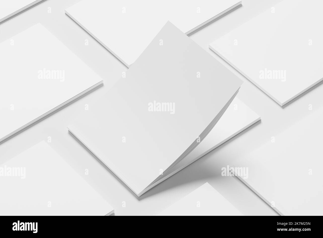 A4 Landscape Horizontal Magazine Brochure 3D Rendering White Blank ...