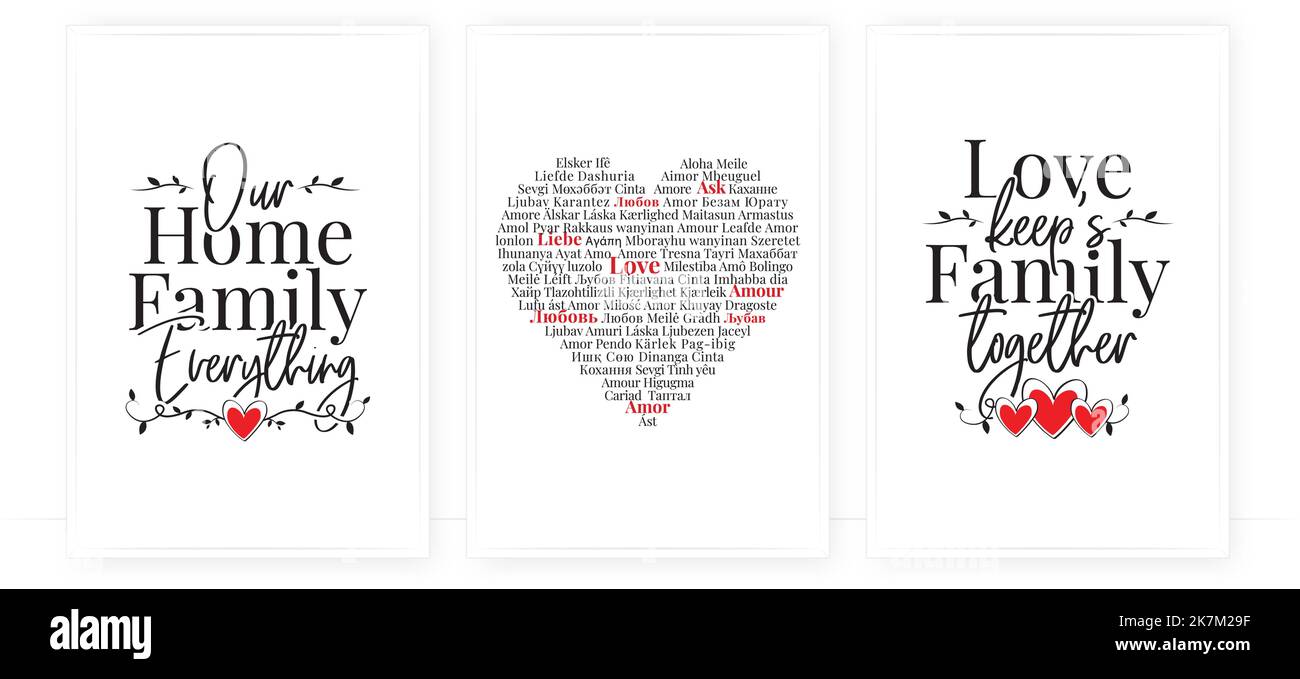 Love keeps family together, vector. Family love quotes. Positive ...