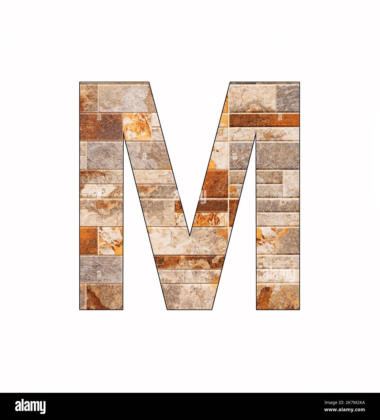 Alphabet letter M - Rustic tile background Stock Photo - Alamy