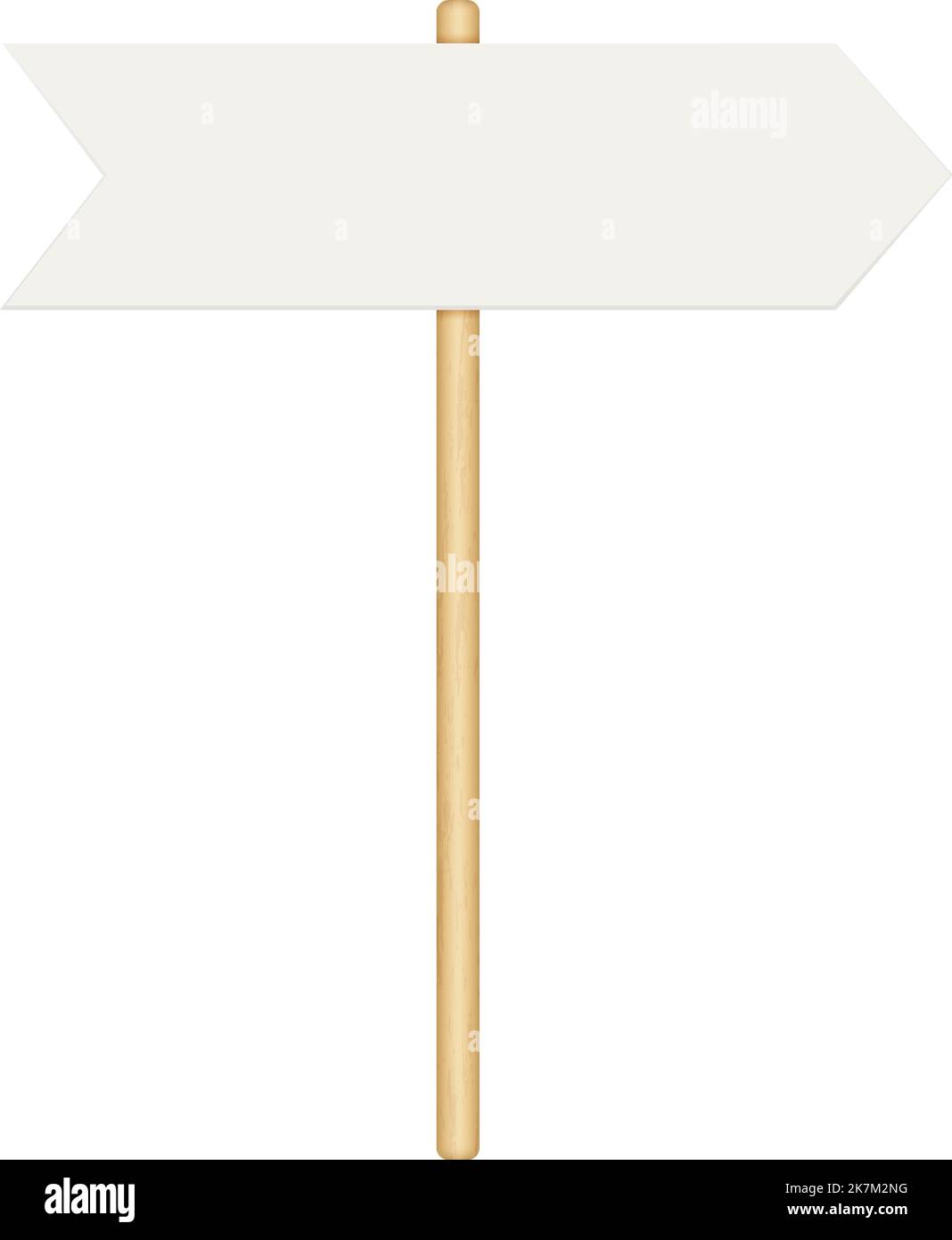 Signboard with wooden pole. Direction sign post with arrow. Street road ...