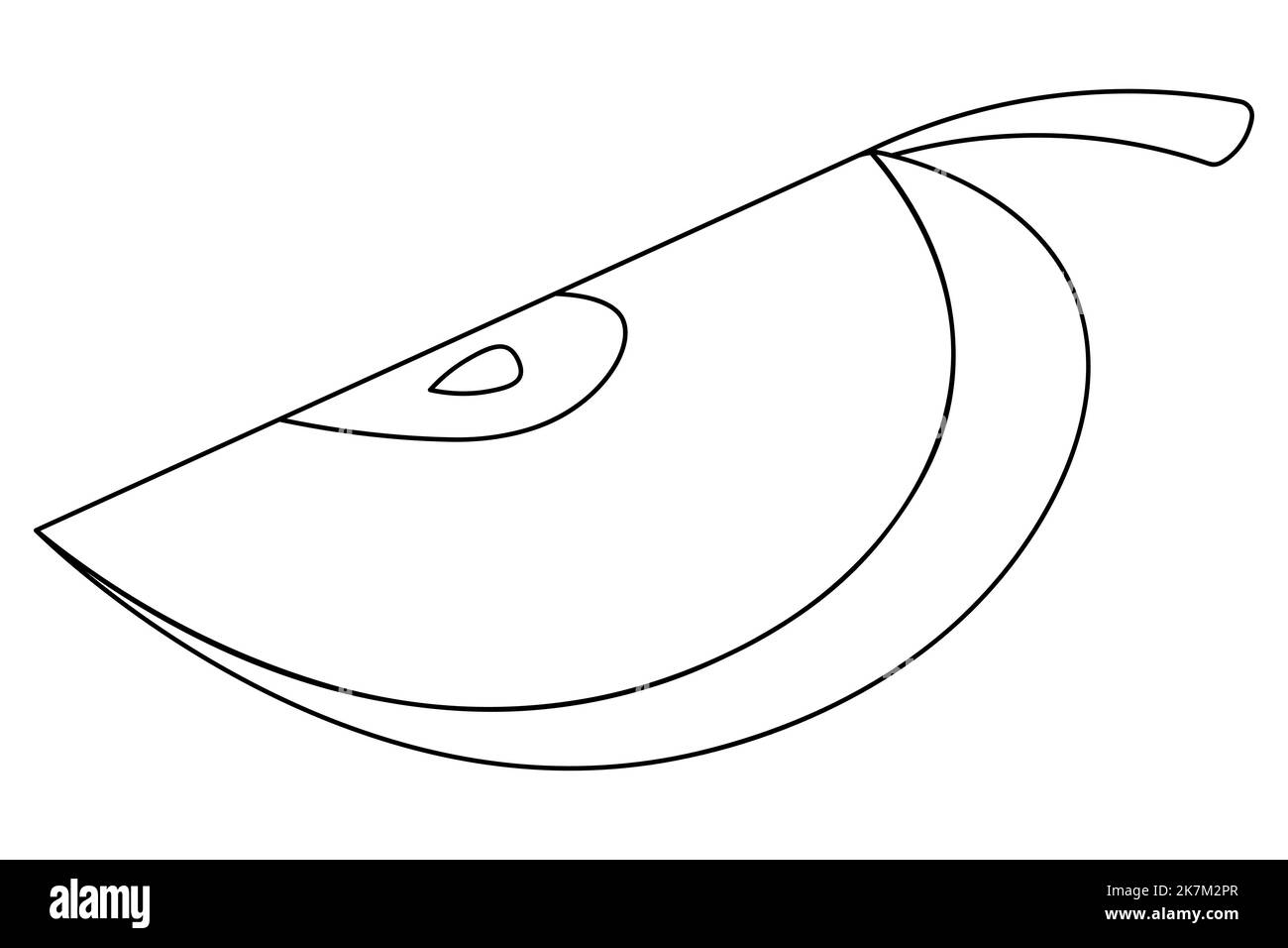 Apple. A slice of delicious fruit with seed inside. Vector illustration ...