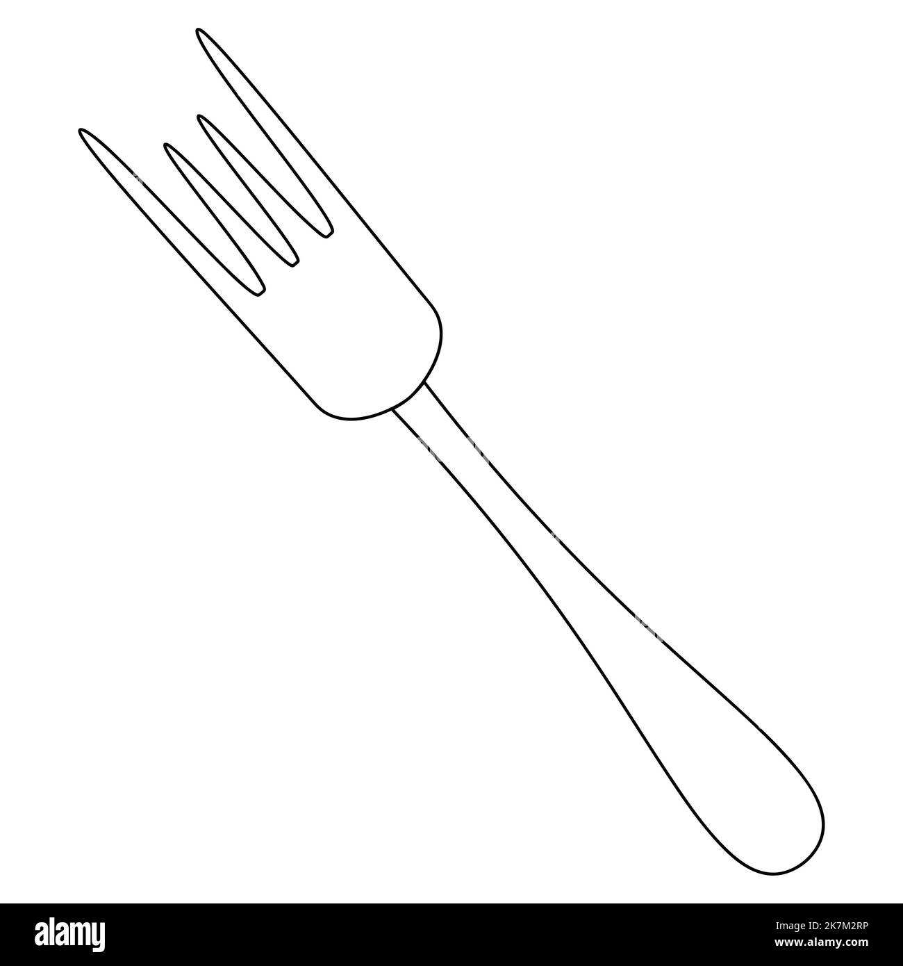 Fork for food. The cutlery consists of a handle and prongs. Vector ...
