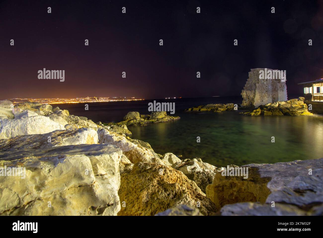 Acre Beach at night Incredible observing Point Stock Photo - Alamy