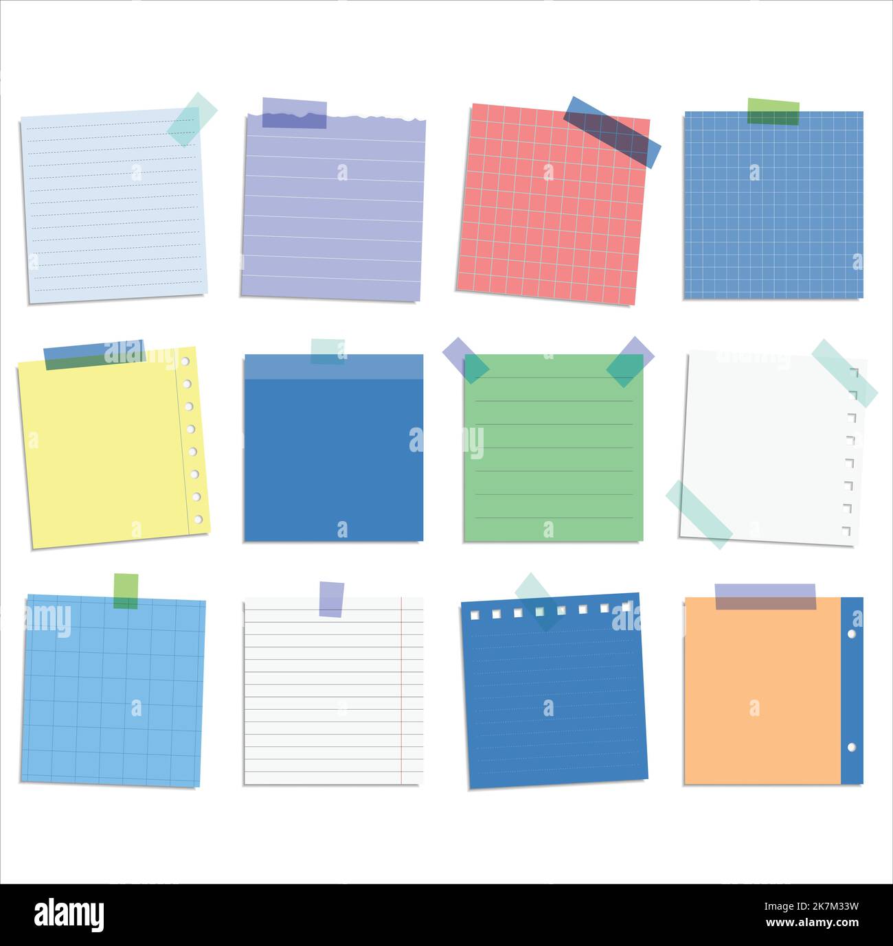 Reminder papers collection, post note papers set Stock Vector Image ...