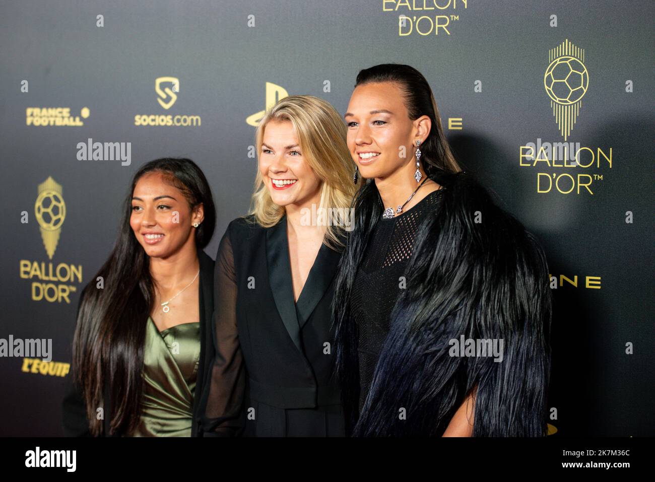 Selma Bacha, Ada Hegerberg and Christiane Endler during the red carpet ...