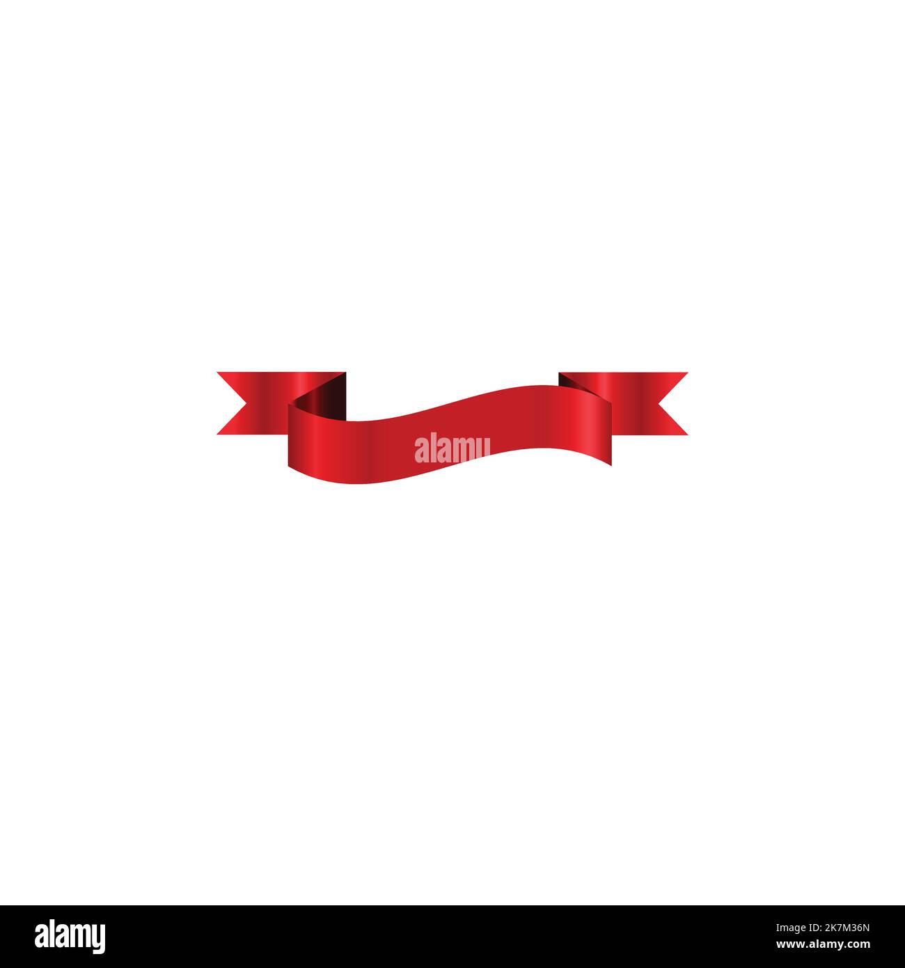 single red gradient ribbon banner Vector illustration on white ...