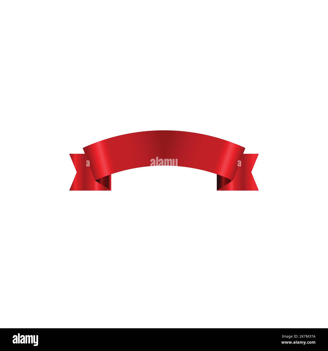 Premium quality silk single red gradient ribbon banner Vector ...