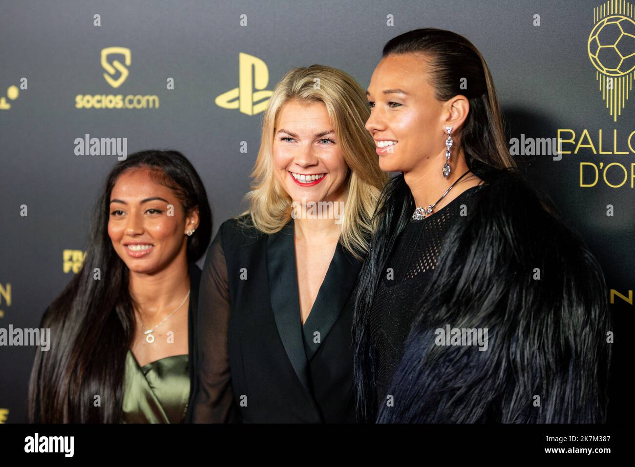 Selma Bacha, Ada Hegerberg and Christiane Endler during the red carpet ...