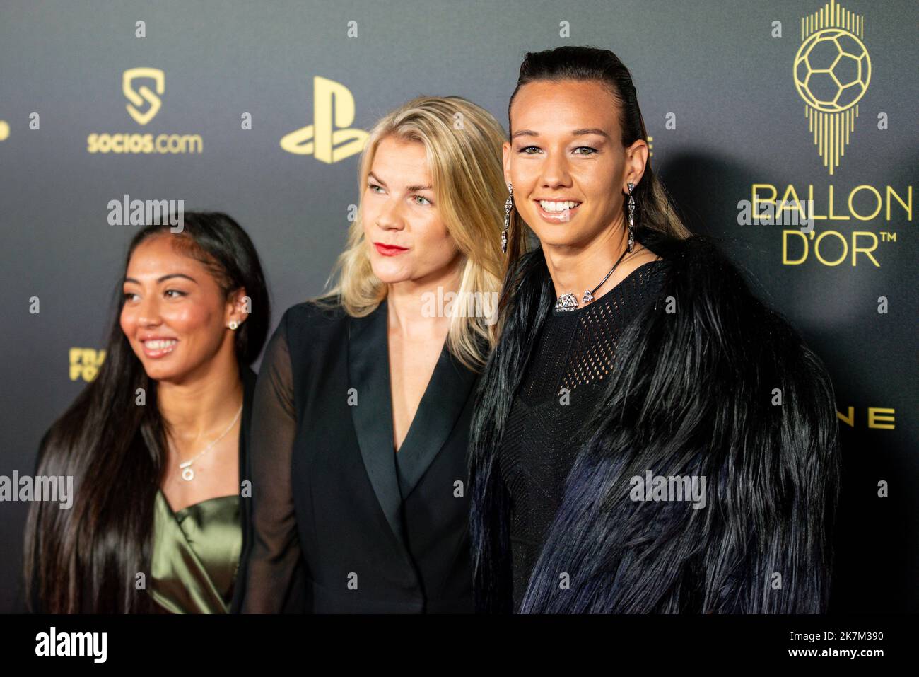Selma Bacha, Ada Hegerberg and Christiane Endler during the red carpet ...