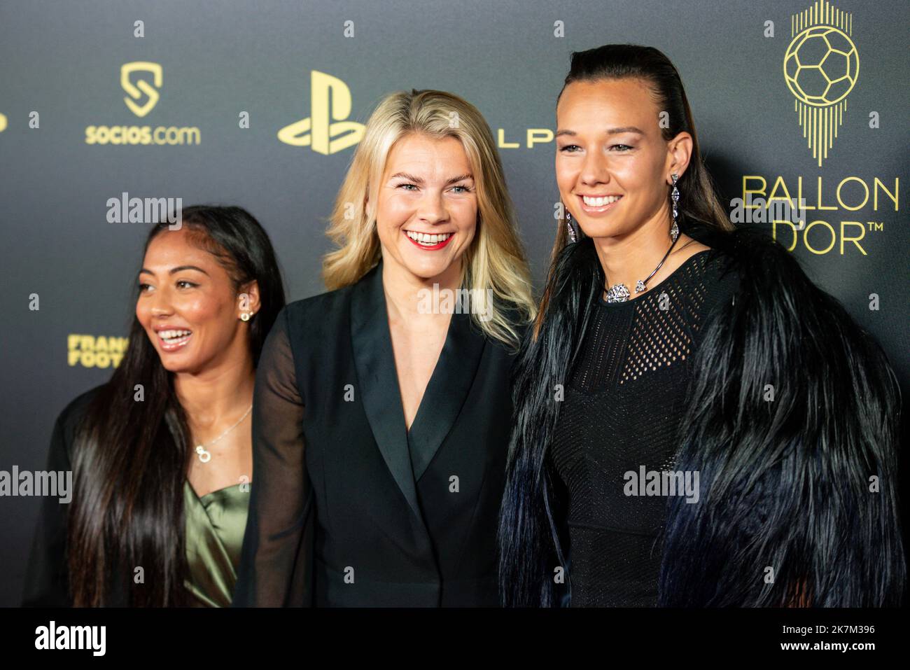 Selma Bacha, Ada Hegerberg and Christiane Endler during the red carpet ...