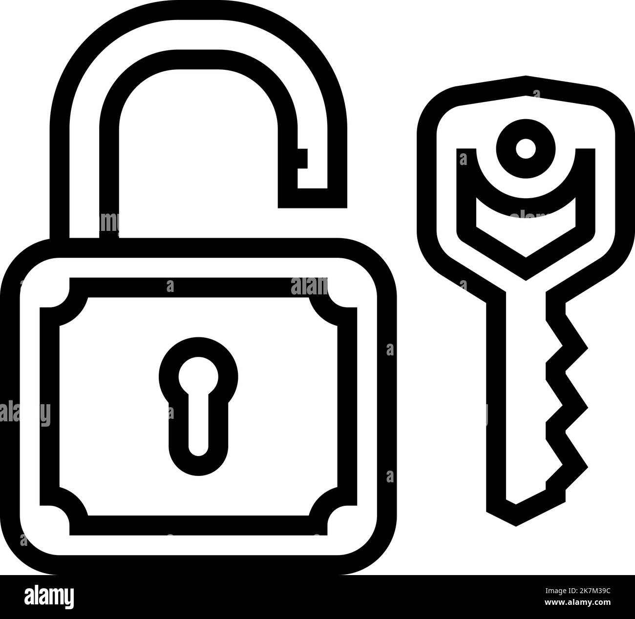 key padlock line icon vector illustration Stock Vector Image & Art - Alamy