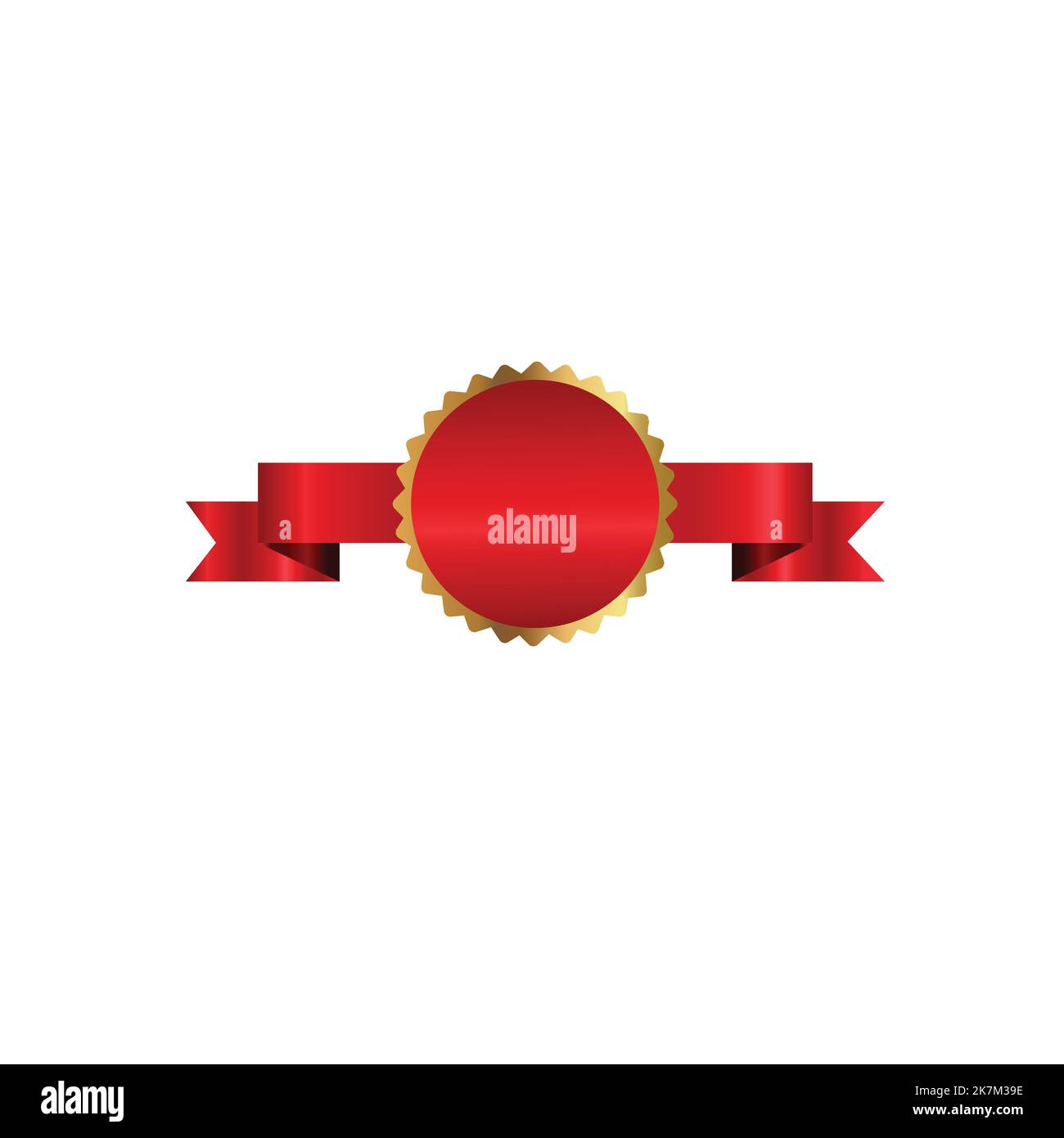 Premium quality single red gradient ribbon banner in circle shape ...