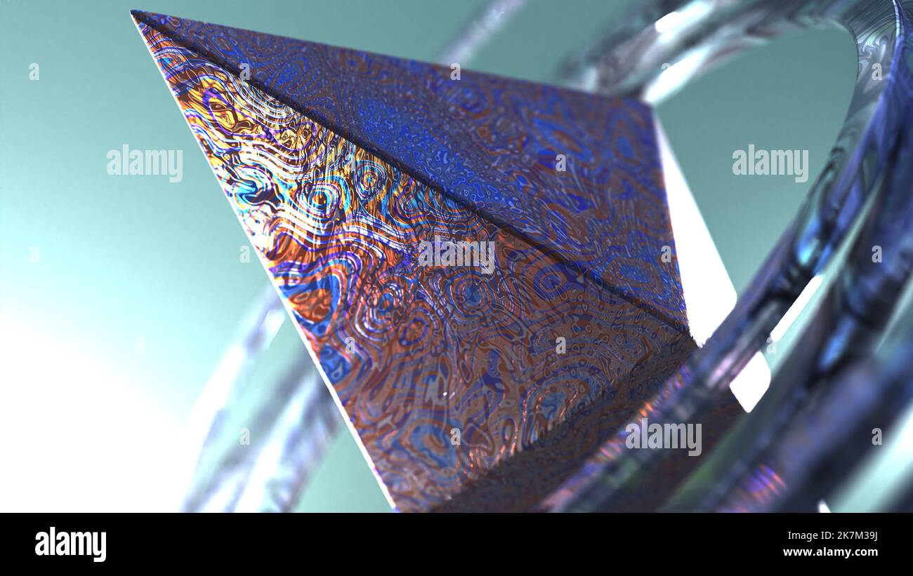 3d hyper-realistic rendering of abstract object with bizarre texture in ...