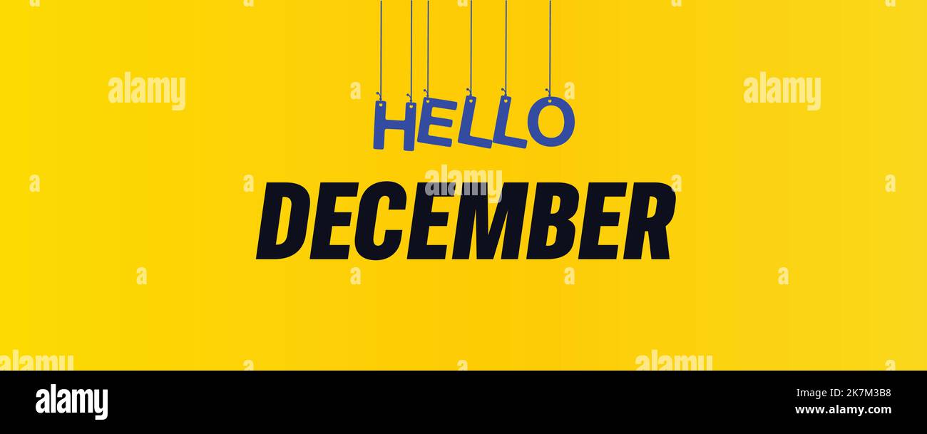 Hello December typography illustration with attractive background Stock ...