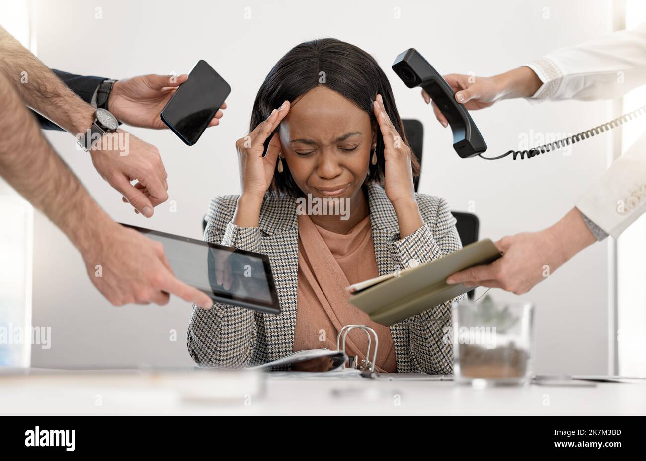 The pressure is getting the best of her. a young businesswoman feeling ...