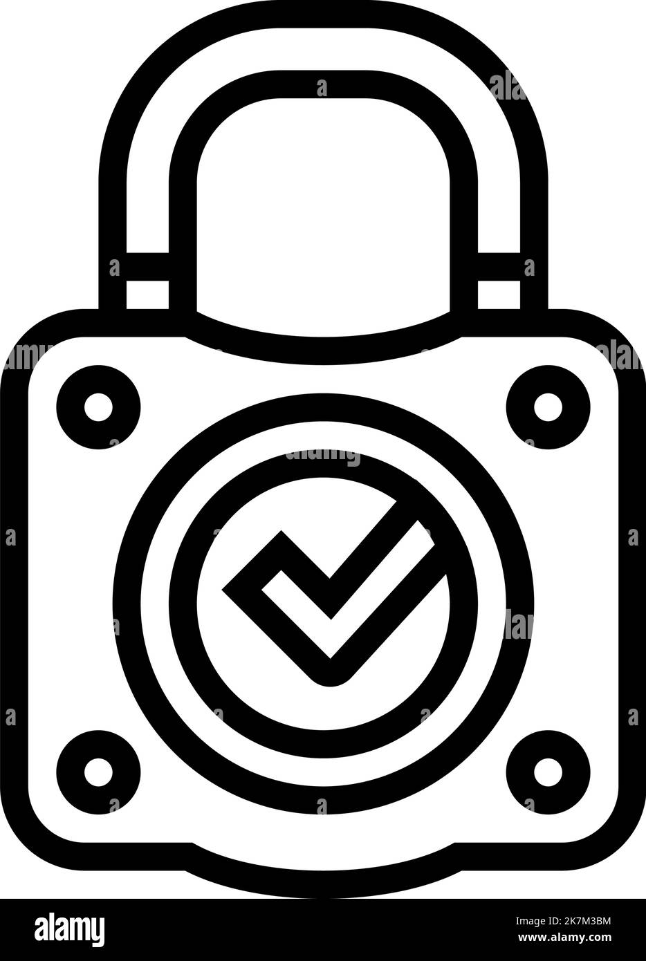 safety padlock line icon vector illustration Stock Vector Image & Art ...