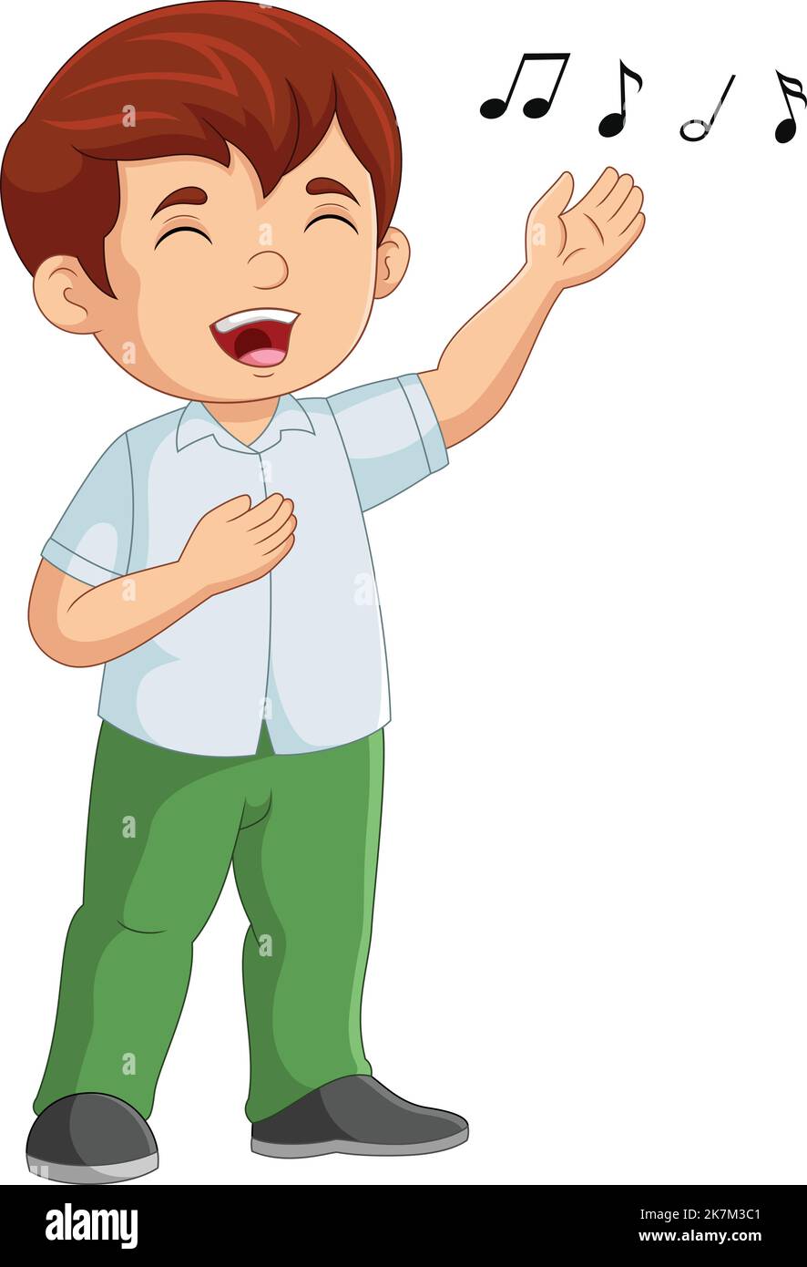 Cute little boy cartoon singing Stock Vector Image & Art - Alamy