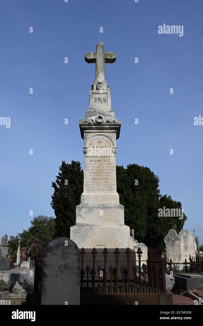 Grave of Judge Richard Annesley Billing QC, who died at Sylliott Hill ...