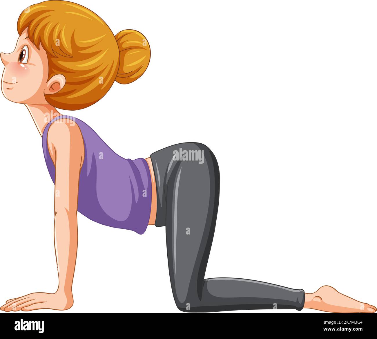 Yoga cat cow pose cartoon character illustration Stock Vector Image ...