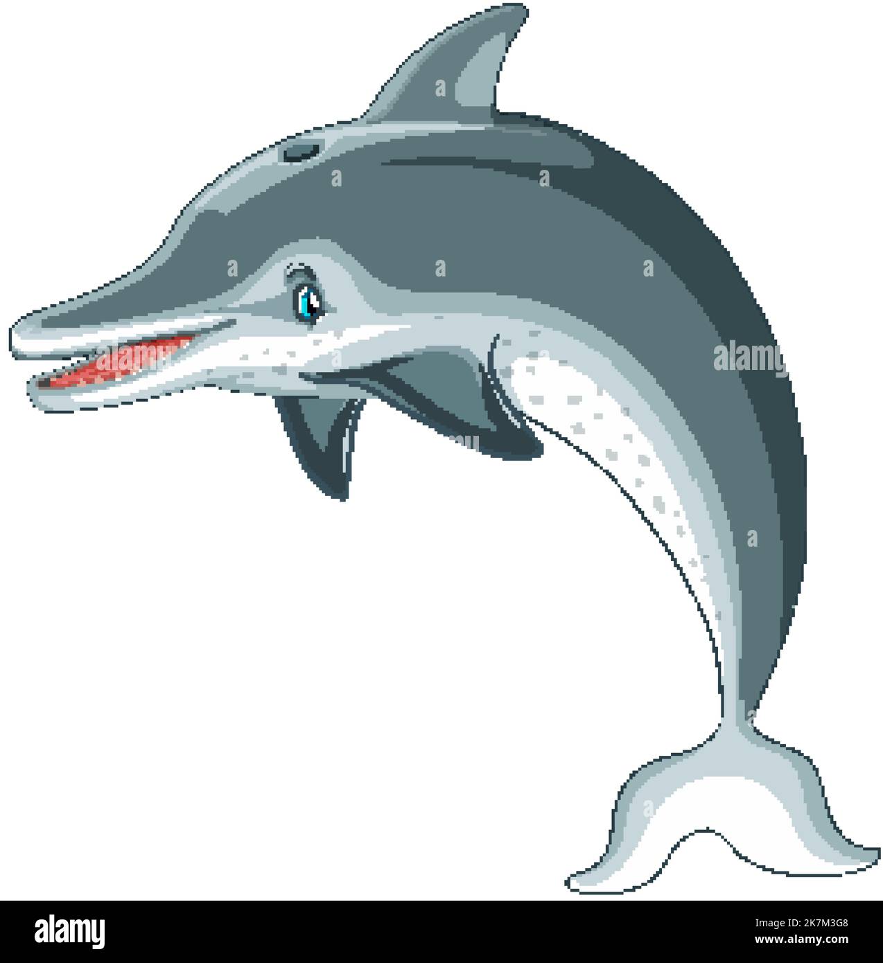 Dolphin cartoon character on white background illustration Stock Vector ...