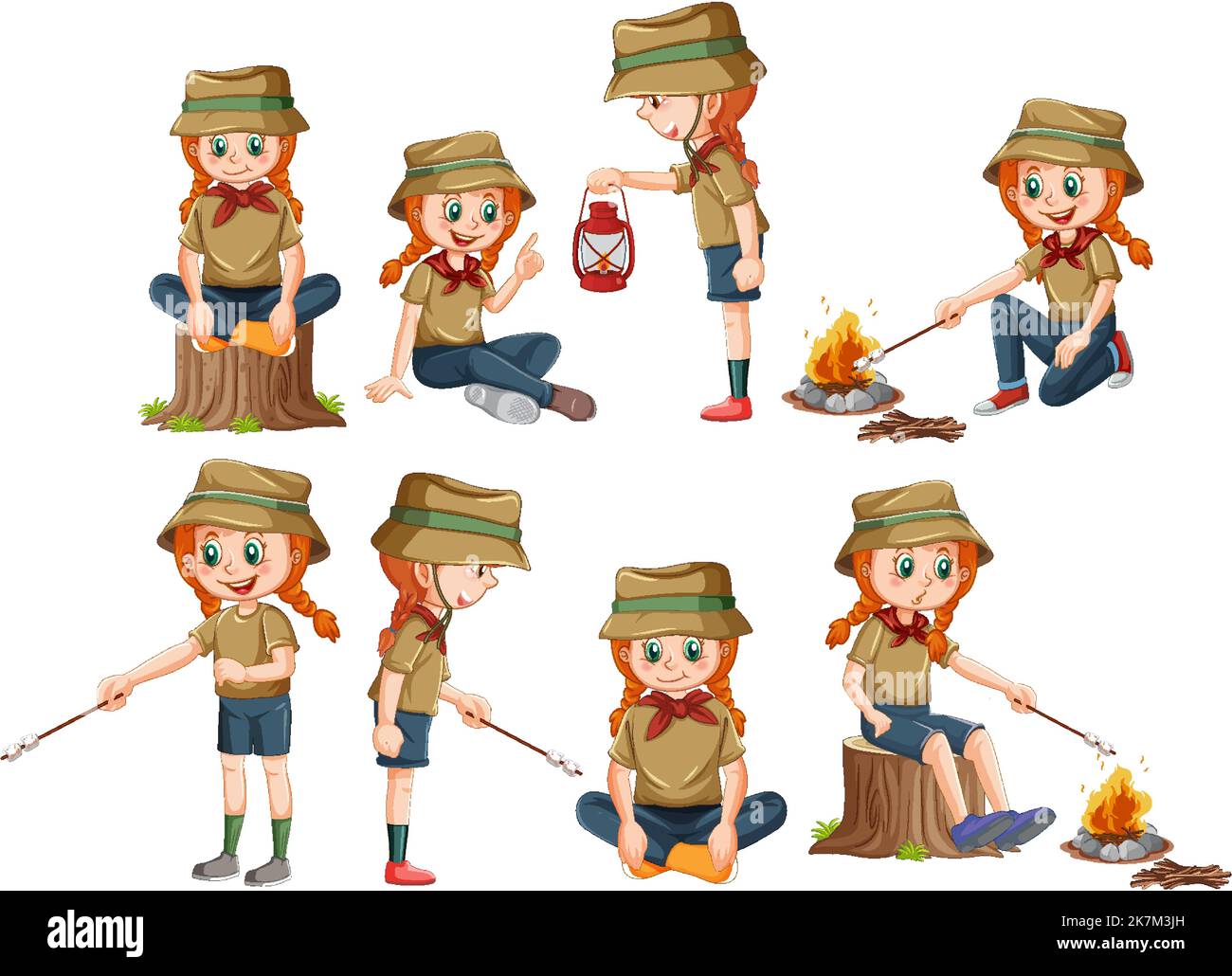 Set of different scout kids illustration Stock Vector Image & Art - Alamy