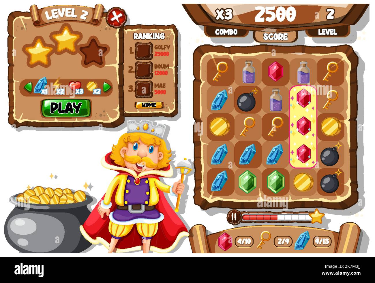 A game background template with elements illustration Stock Vector ...