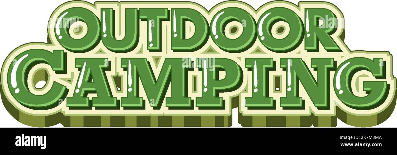 Text design for word outdoor camping illustration Stock Vector Image ...