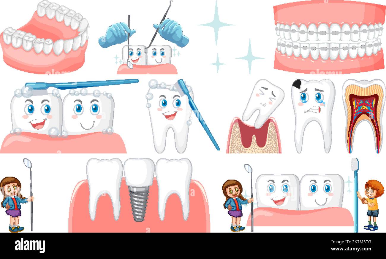 Set of dental care element illustration Stock Vector Image & Art - Alamy
