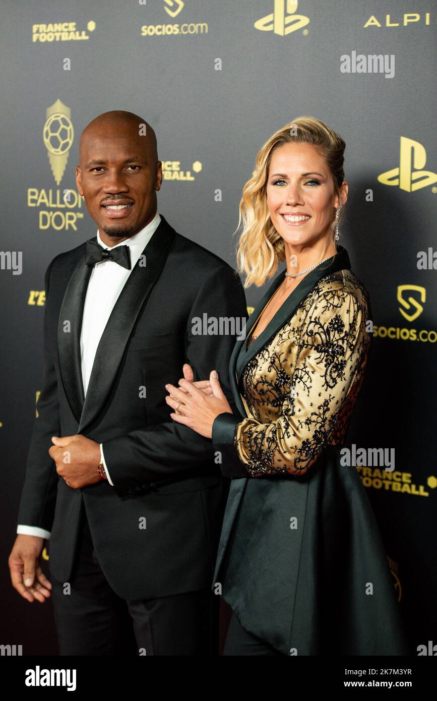 Didier Drogba and Sandy Heribert during the red carpet ceremony of the ...