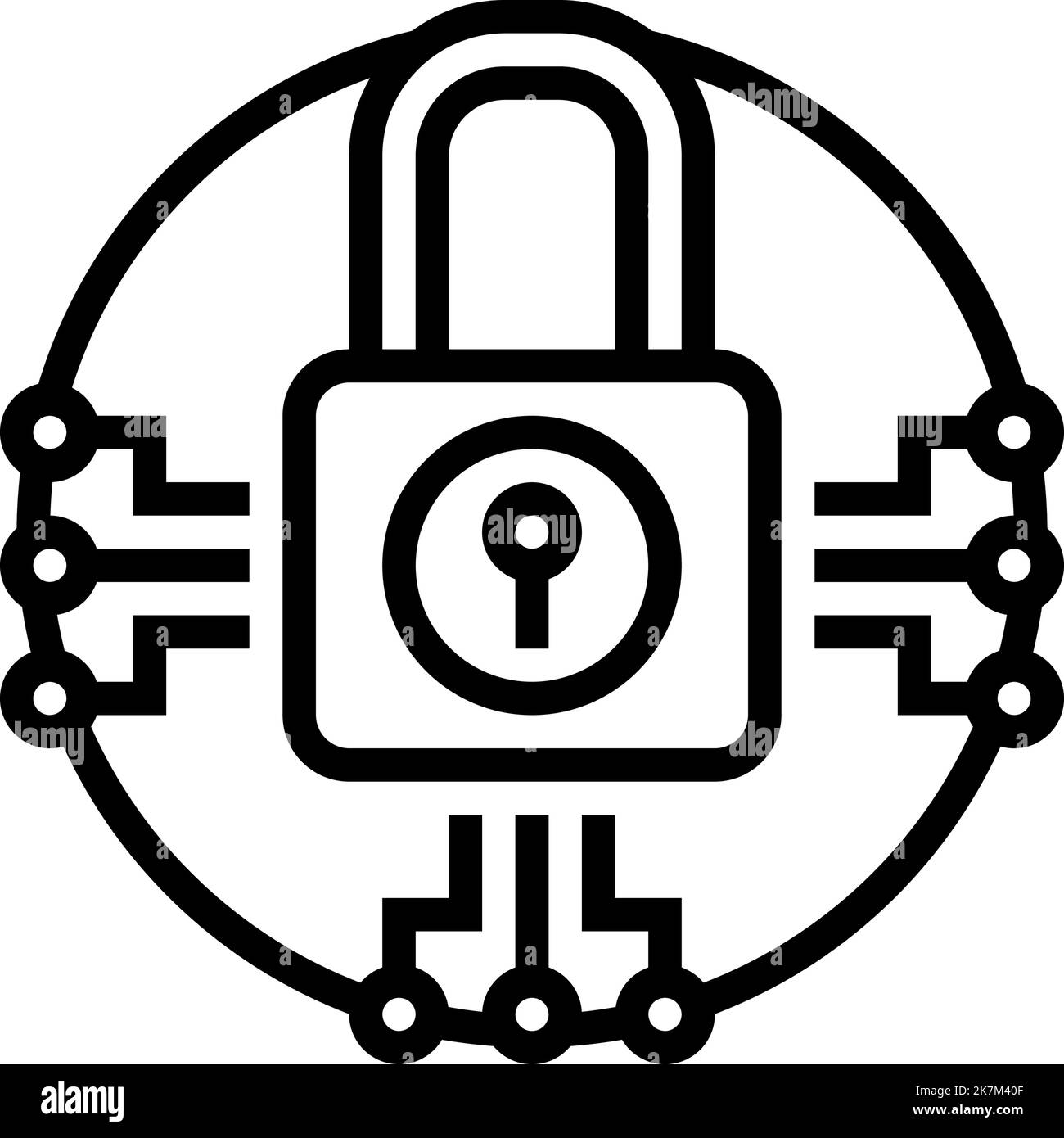 system padlock line icon vector illustration Stock Vector Image & Art ...