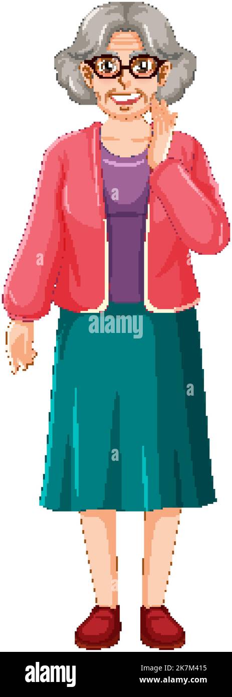 A female senior cartoon character illustration Stock Vector Image & Art ...