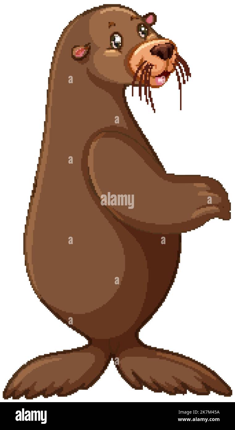 Cute sea lion cartoon character illustration Stock Vector Image & Art ...