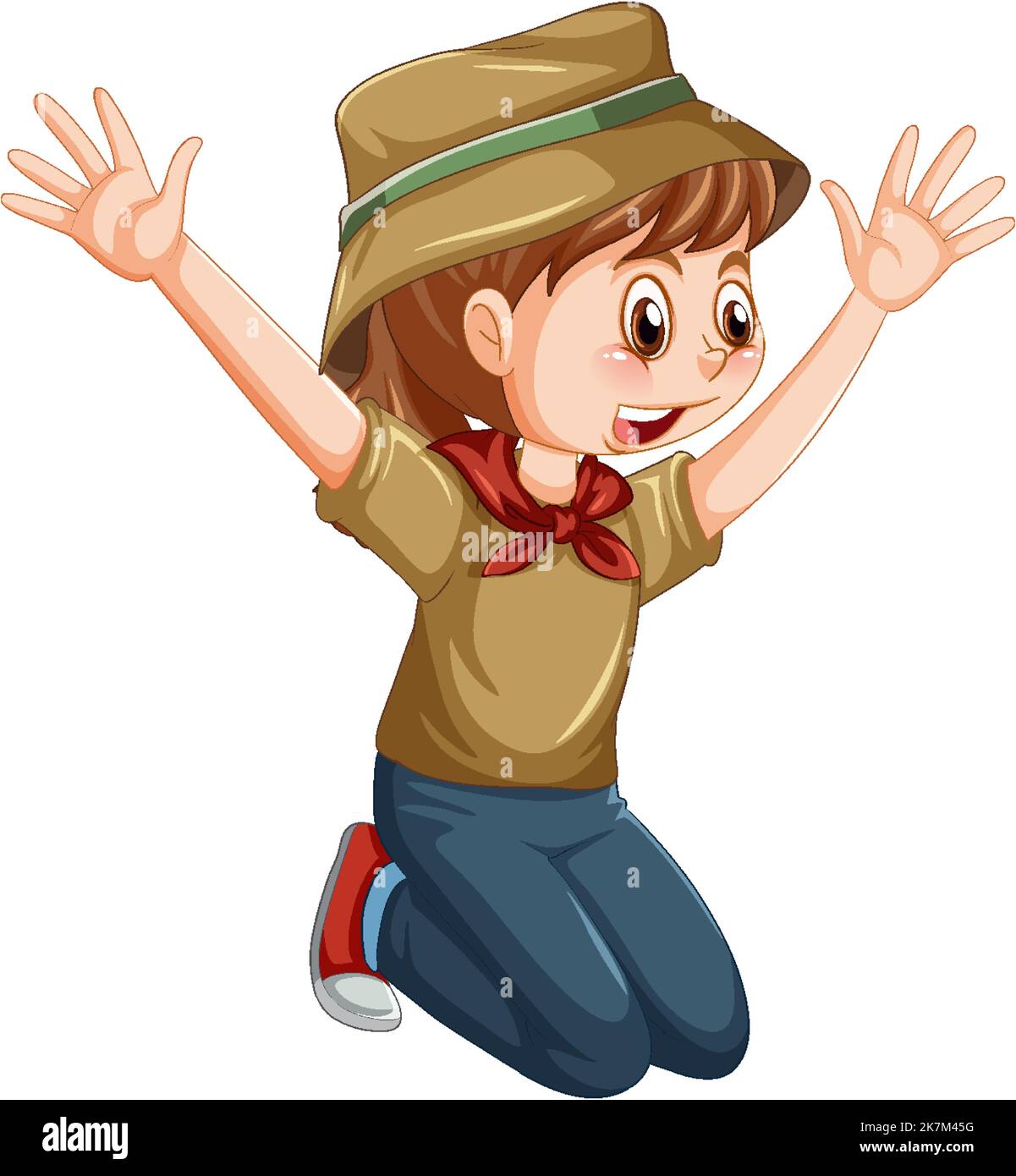 Camping girl cartoon character illustration Stock Vector Image & Art ...