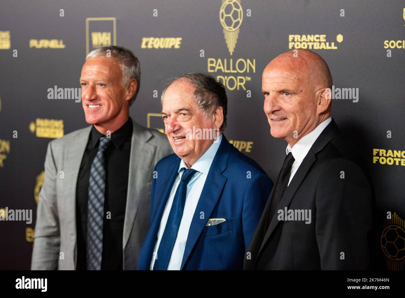 Didier Deschamps, Noel Le Graet and Guy Stephan during the red carpet ...