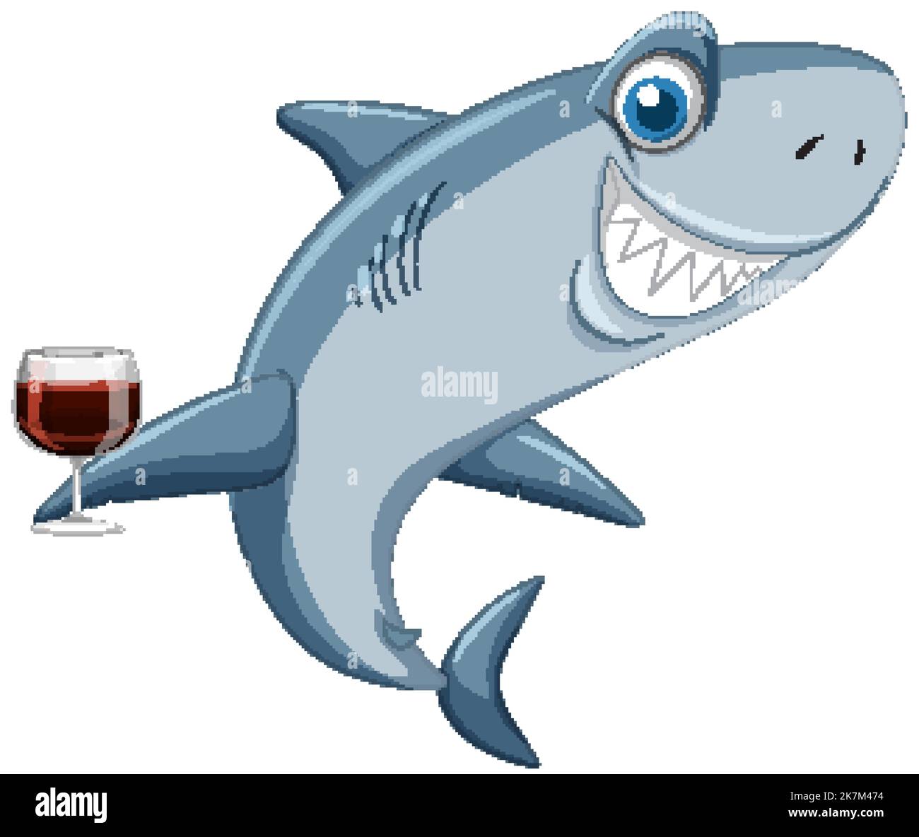 Smiling shark cartoon character illustration Stock Vector Image & Art ...