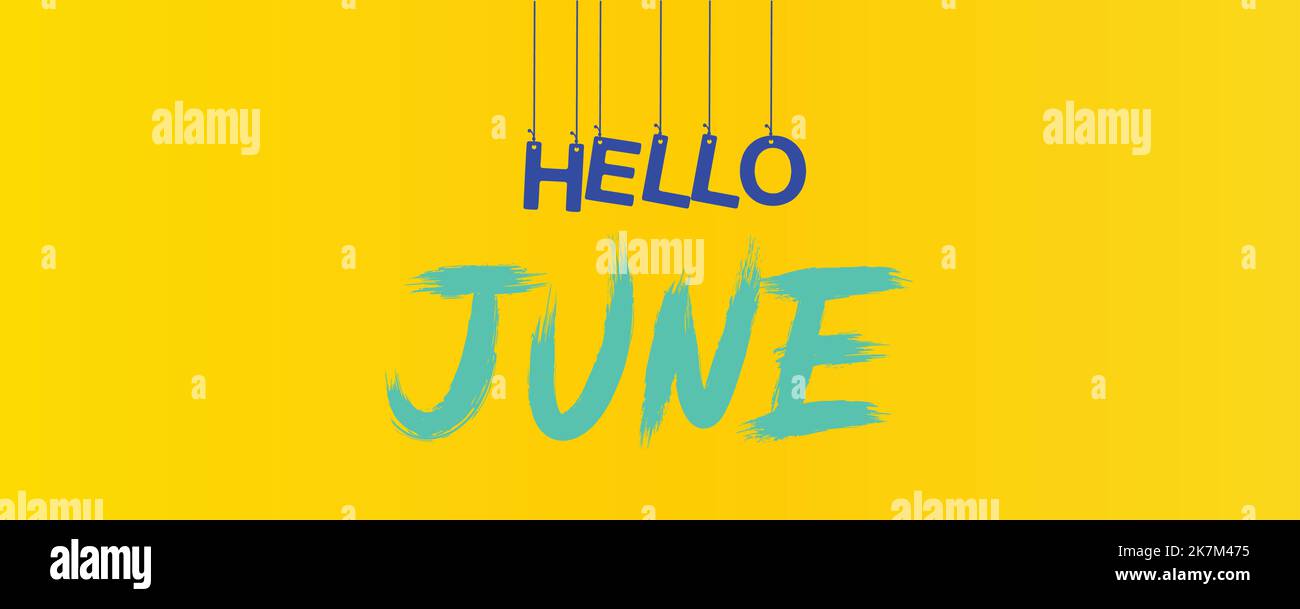 Hello June typography illustration with attractive background Stock ...